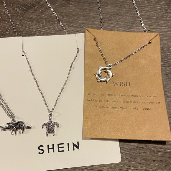 Jewelry | 3 Animal Necklaces Dolphins Turtle And Sloth | Poshmark